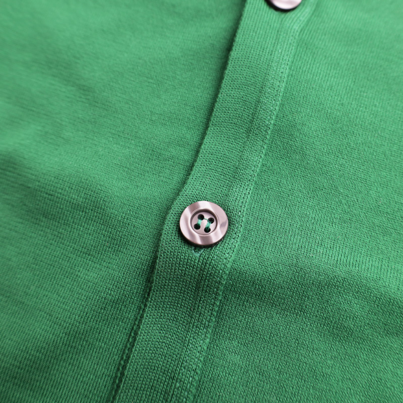 JOHN SMEDLEY WYATT CARDIGAN Sea Island Cotton Scotch Green – by CITRON