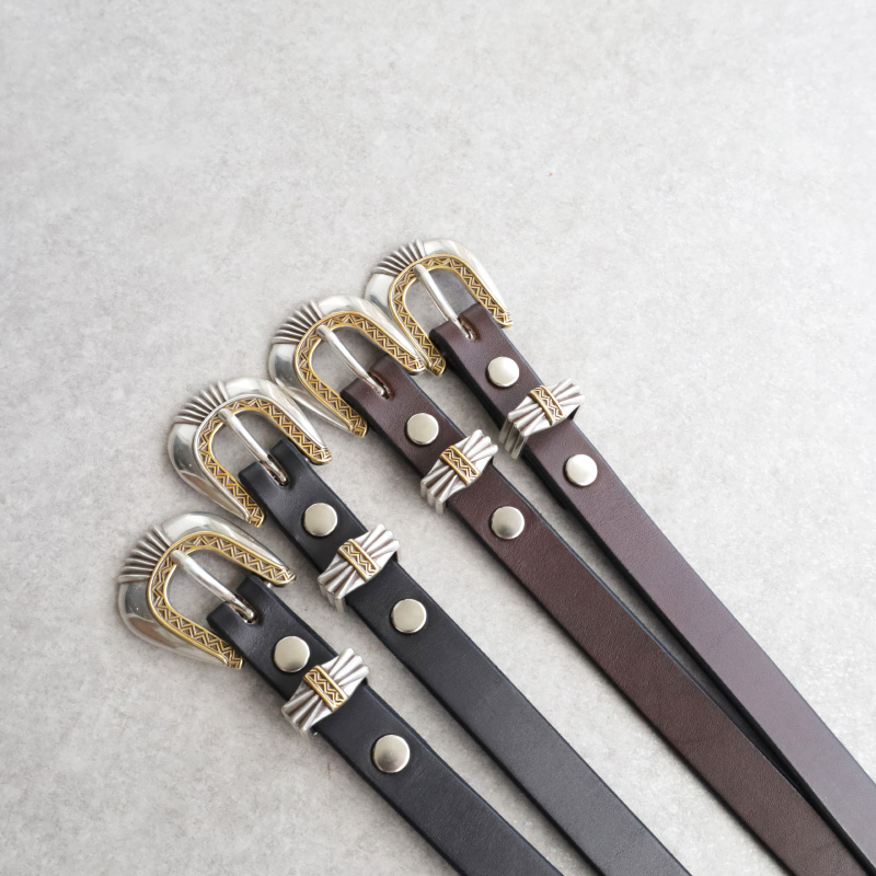 MOONSHINE Del Rio Buckle Western Leather Belt Narrow – by CITRON