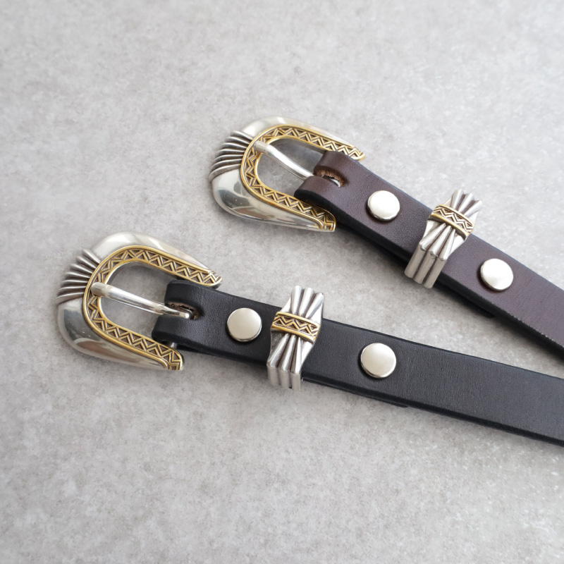 MOONSHINE Del Rio Buckle Western Leather Belt Narrow – by CITRON